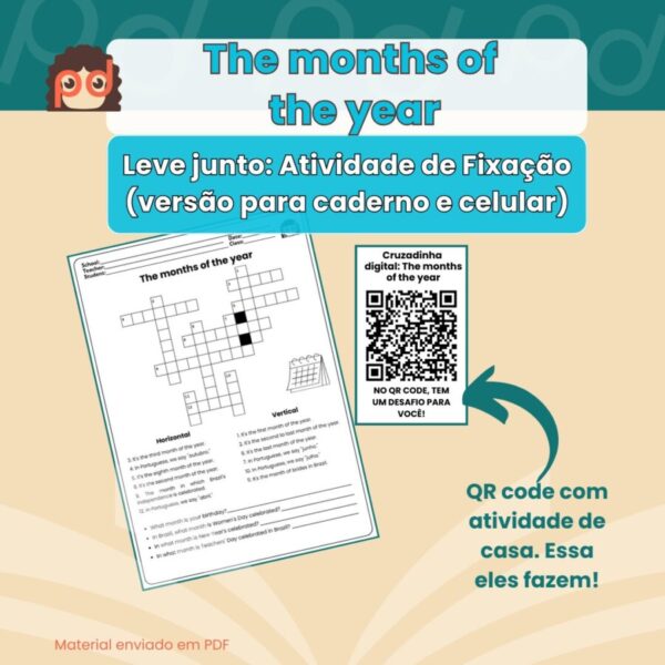 The months of the year (Vocabulário meses do ano) Bingo+Atividade ...